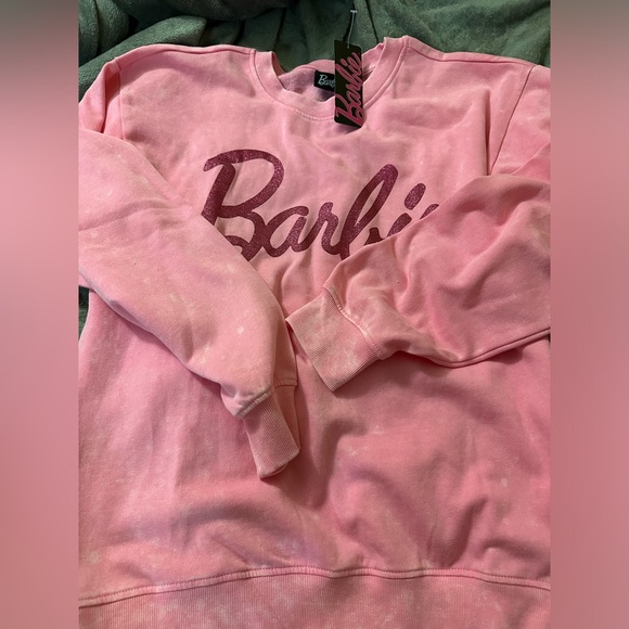 Barbie | Tops | Barbie Dusty Pink Cozy Sweatshirt Pullover With Glitter ...